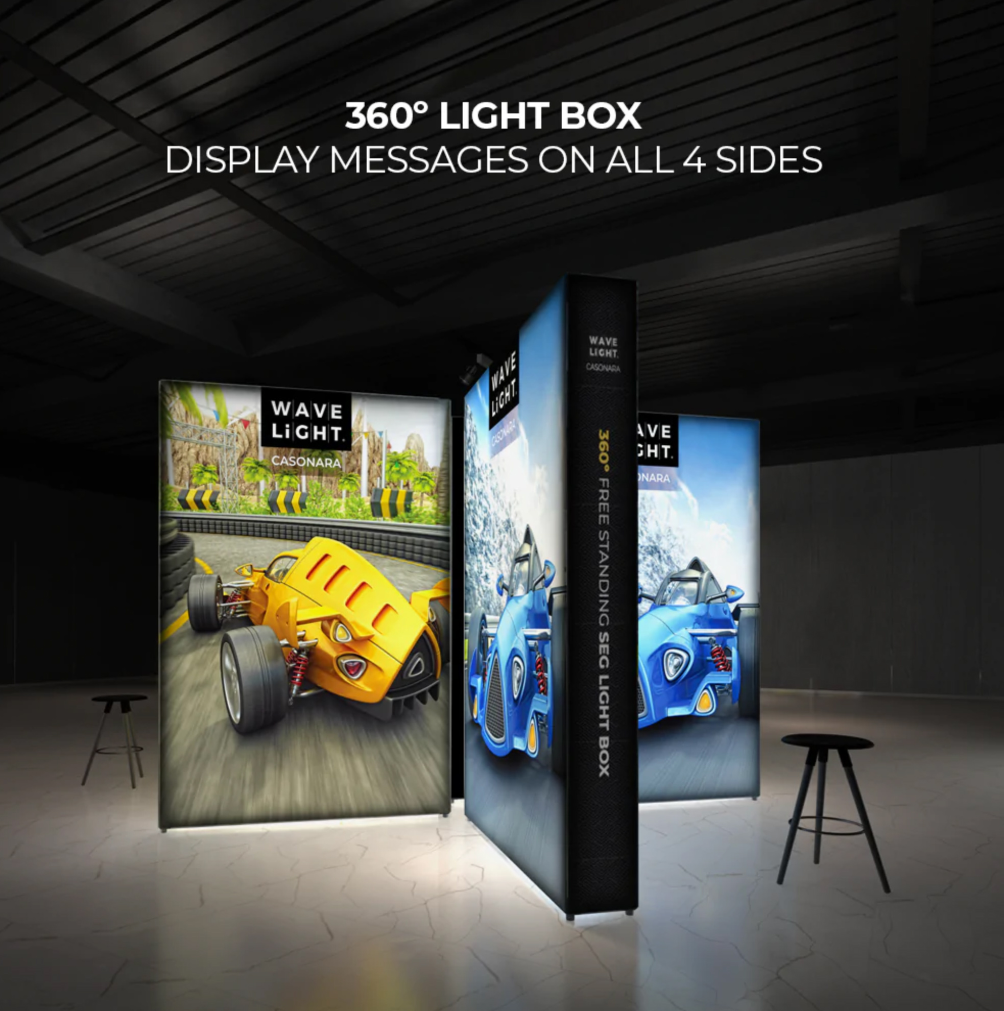 WaveLight Casonara Seg Light Box Display | Waveline led back lit pop up ...